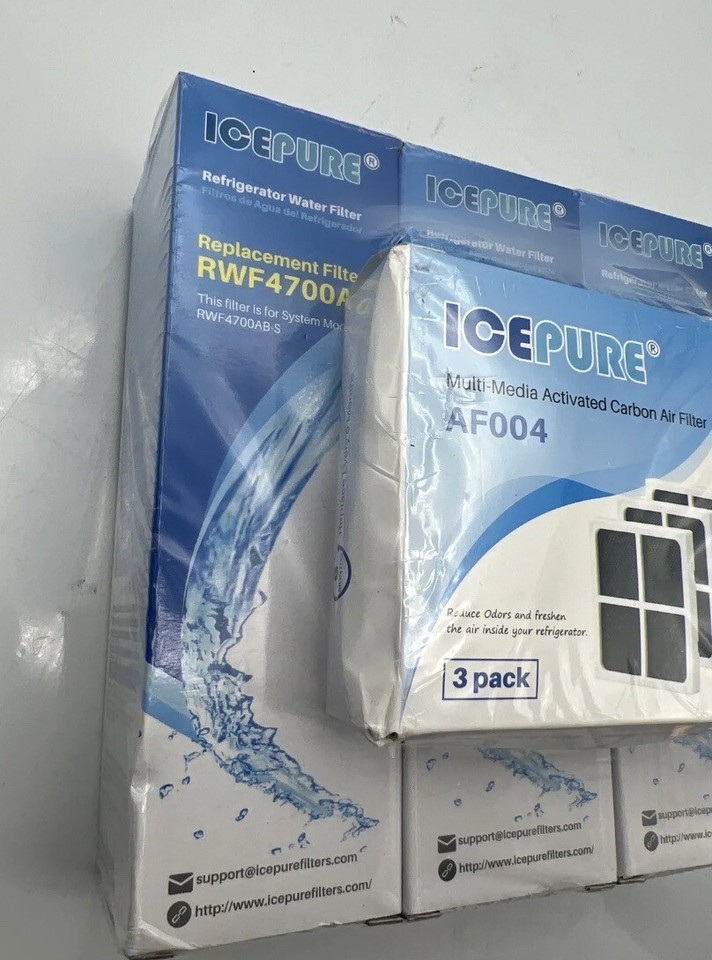 ICEPURE RWF4700AB + AF004 Refrigerator Air and Water Filters (3 Pack ...