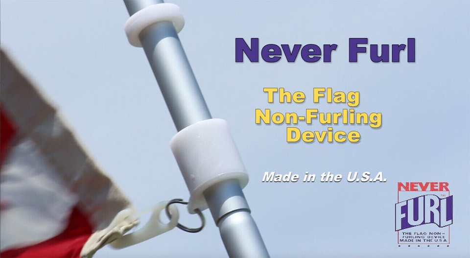1" Black Never Furl Eliminates flag wrapping around pole read all info ...