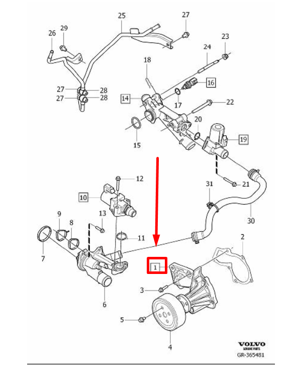 VOLVO V40 Schrägheck-Wasserpumpe 31493369 NEUES ECHTES | eBay.de