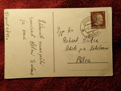 1942 HITLER STAMP OSTLAND JÕGEVA WWII ESTONIA ESTONIAN ESTLAND ESTONIAN ...
