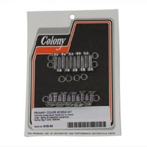 36-64 Knucklehead Panhead PRIMARY COVER SCREW KIT Chrome Made in U.S.A ...