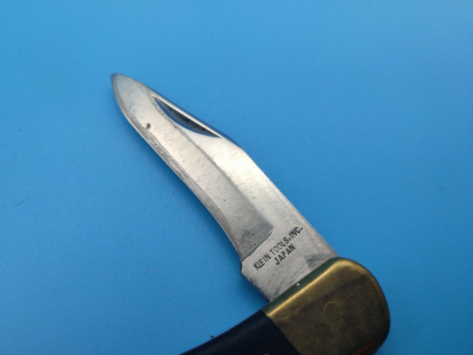 Vintage Klein Tools 44036 Lockback Pocket Knife Brass & Wood Single ...