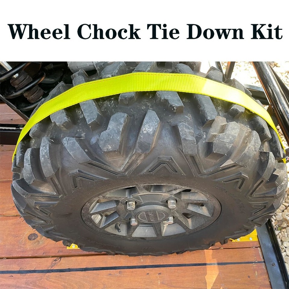 4 Wheels Utility ATV UTV SXS Trailer Tire Wheel Chock E Track Tie Down ...