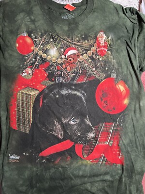 The Mountain Shirt Mens Black Lab Christmas Tie Dye Size Large | eBay