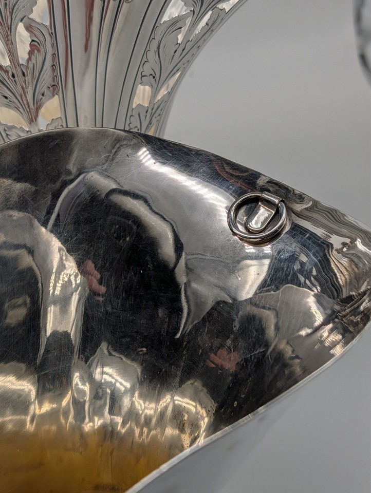 Large Tiffany & Co. Sterling Silver Flower Basket with Liner. 17 1/2" H ...