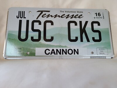 Vintage 2016 Tennessee Vanity USC CKS Cannon County License Plate 03323 ...