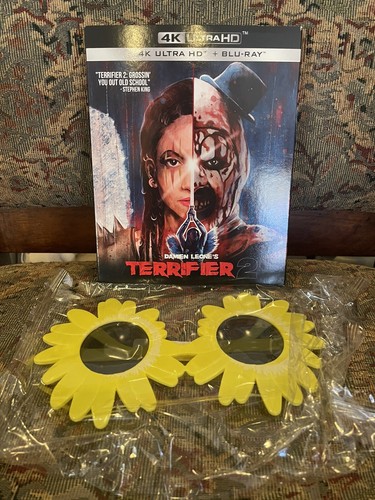 TERRIFIER 2 4K ULTRA HD BLU RAY 2 DISC SET SLIPCOVER Bonus 2x Sun ...