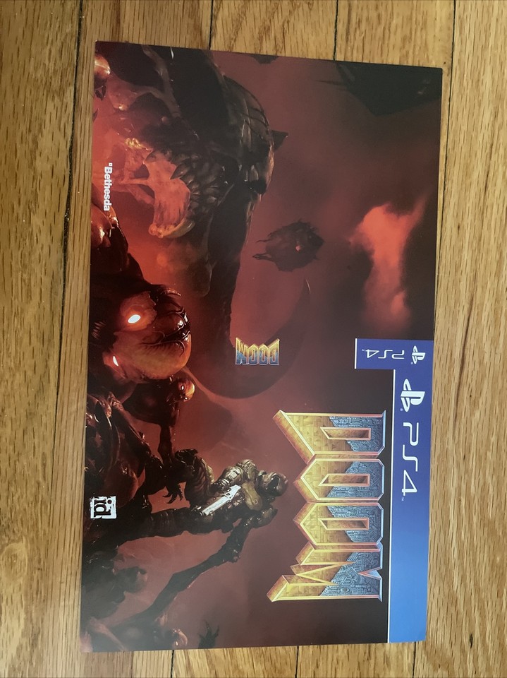 DOOM Playstation 4 PS4 GAMESTOP PROMO ITEM BONUS Autographed Cover ...