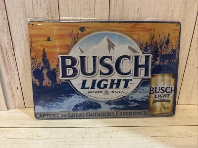 Busch Light Metal Tin Sign Man Care Beer Bar Wall Decor Hunting Deer ...