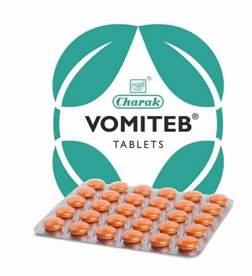 Pack of 5 - Charak Vomiteb Tablets for Nausea & Vomiting - 30 Tablets ...
