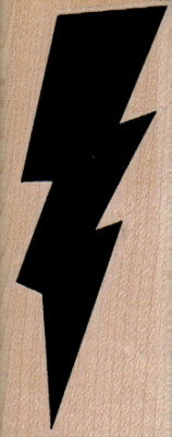 Lightning Bolt/Broad 1 1/4 x 3" Rubber Stamp, Sky Stamp, Weather ...