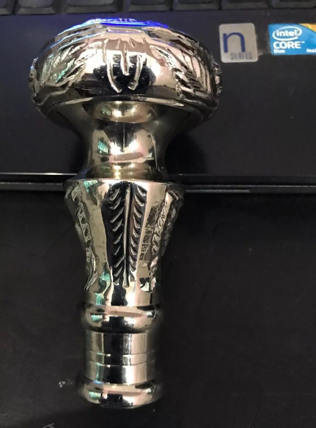 Antique Silver Brass Solid Knob Head Handle Cane Wood… - Gem