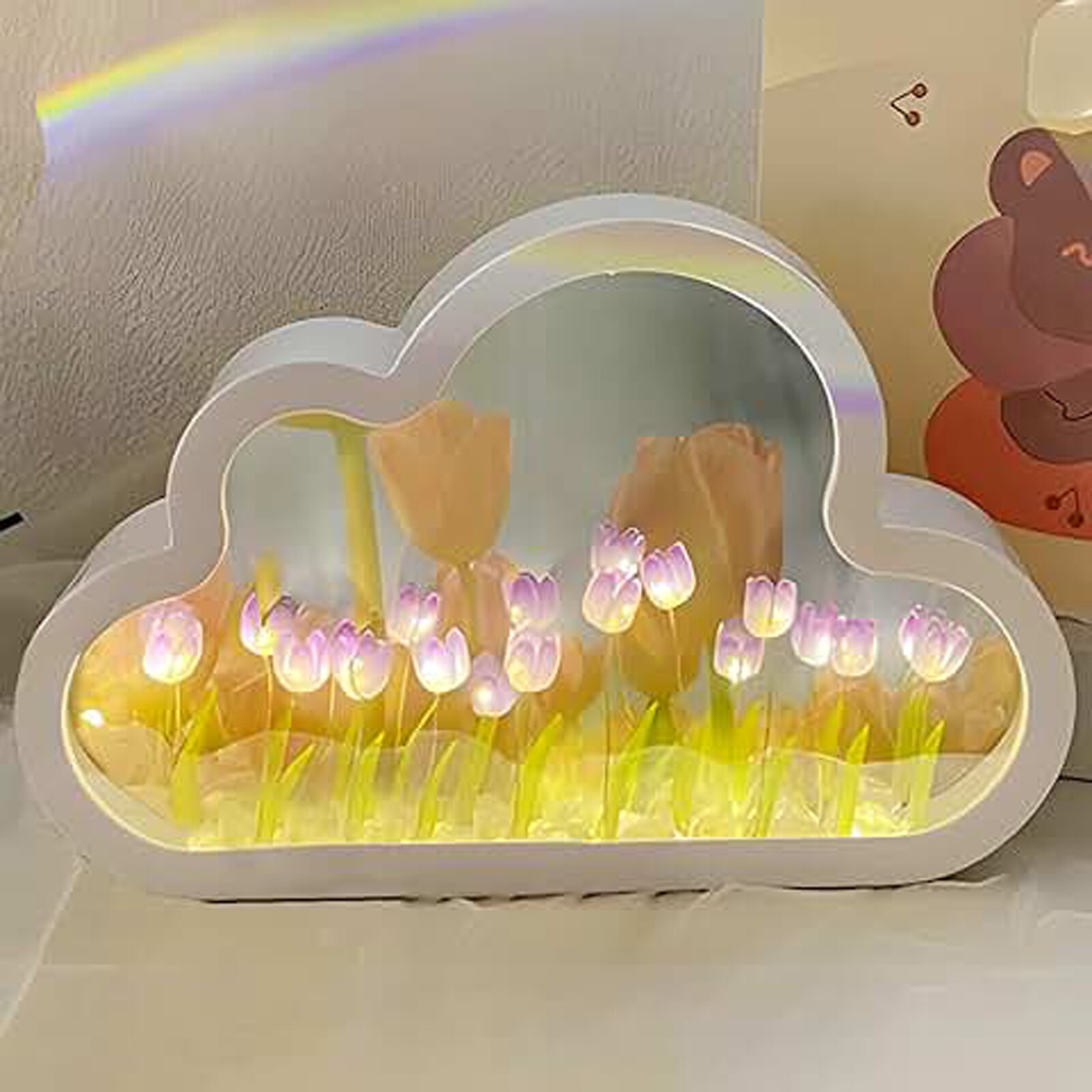 Bedside Sleep Lights Tulip Night Light Artificial Flower Luminous Table ...