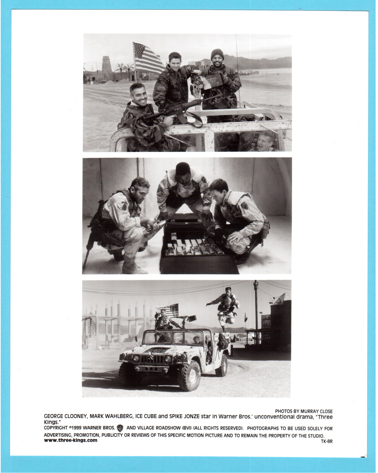 Three Kings George Clooney Mark Wahlberg Ice Cube Movie Film Press ...