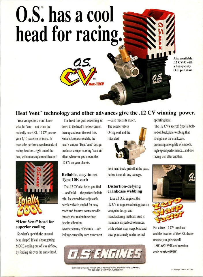 OS Engines Max 12cv RC CV-X Vintage Print Ad Wall Art Decor | eBay