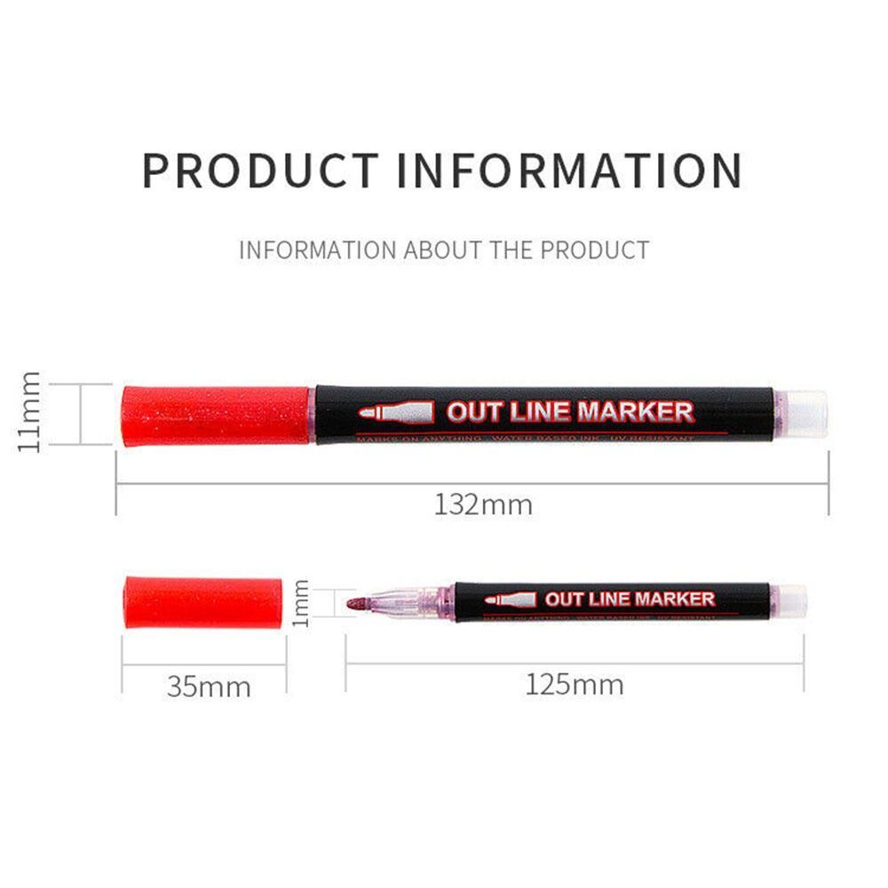 8/12/24/36Pcs Waterproof Marker Pens Metallic Color Contour Pen School ...