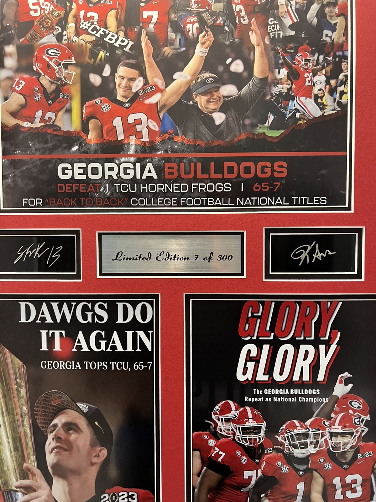 Georgia Bulldogs Back To Back Champions Frame | eBay