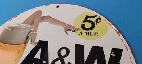 Vintage Root Beer Sign - A&W Beverage Homer Simpson Porcelain Gas Pump ...