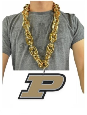 New NCAA PURDUE BOILERMAKERS GOLD Fan Chain Necklace Foam Logo | eBay