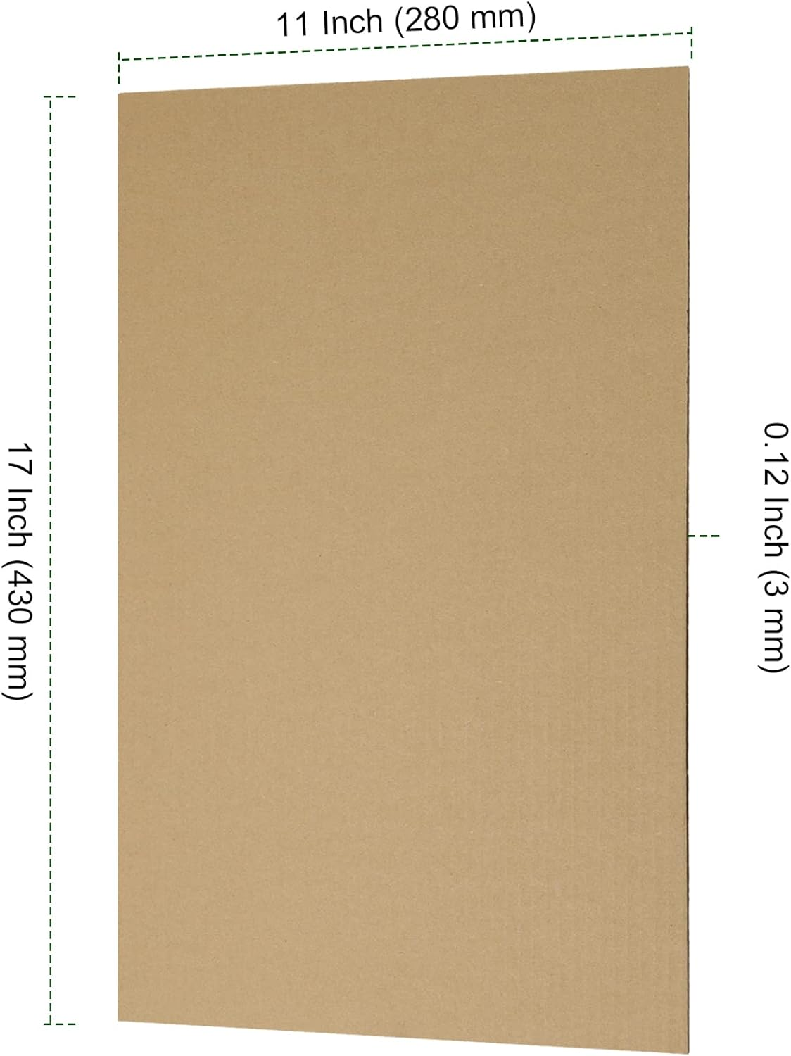 50 Pack 11 X 17 Inches Corrugated Cardboard Sheets, 1/8" Thick Brown ...