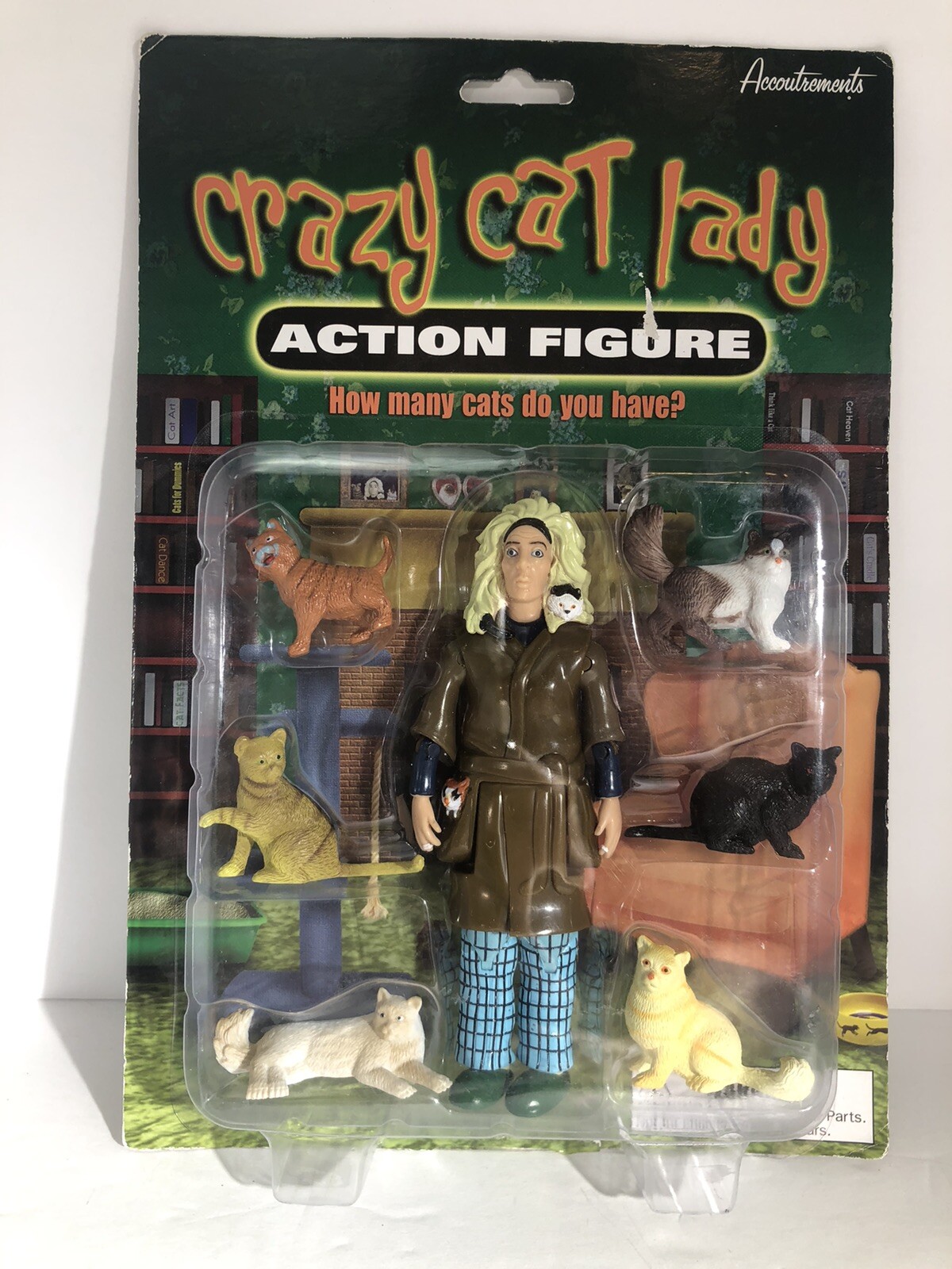 CRAZY CAT LADY action figure original 2009 NEW figurine kitty With 6 ...