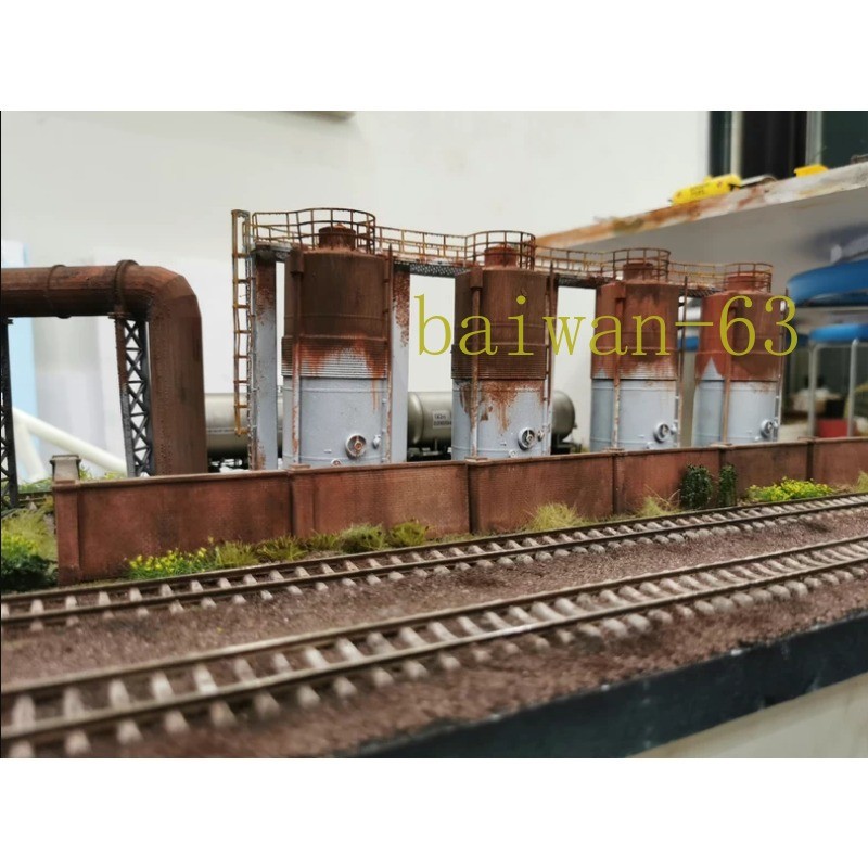 HO Scale Train Model Sand Table Abandoned Chemical Plant Industrial ...