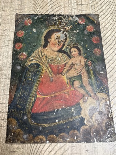 Collection of 17 Antique Retablo Mexico Spanish Colonial Art oil on tin ...