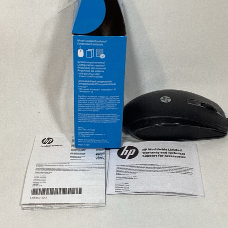 HP X500 USB Computer Mouse Optical Wired Mouse Black New In Box | eBay