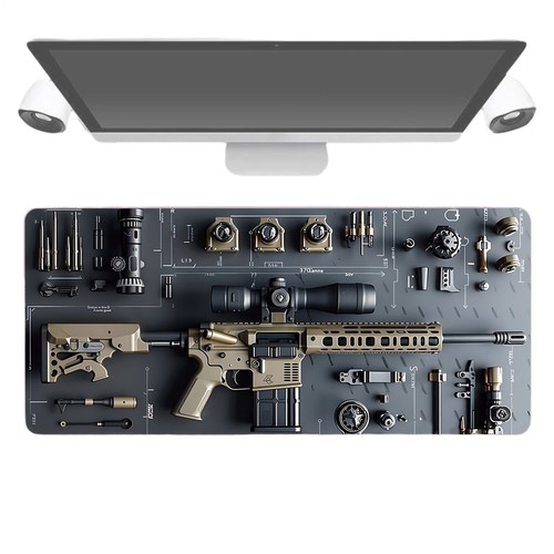 Gun Desk Mat Extended Gaming Mouse Pad Anti-Slip Rubber Washable Large ...