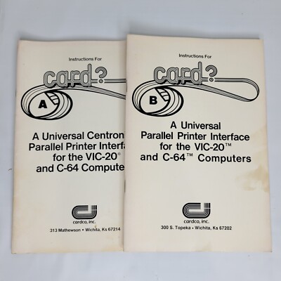 Cardco Parallel Printer Interface w/Graphics VIC20 / C-64 Commodore ...