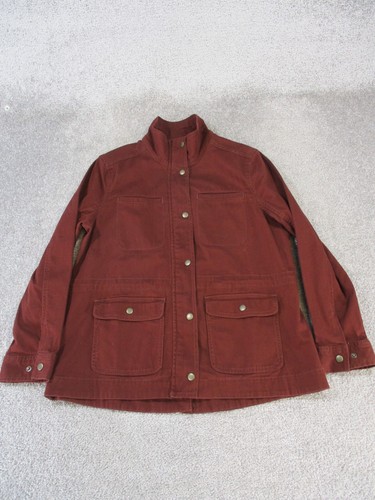 L.L.Bean Jacket Womens Medium Red Cotton Field Coat | eBay
