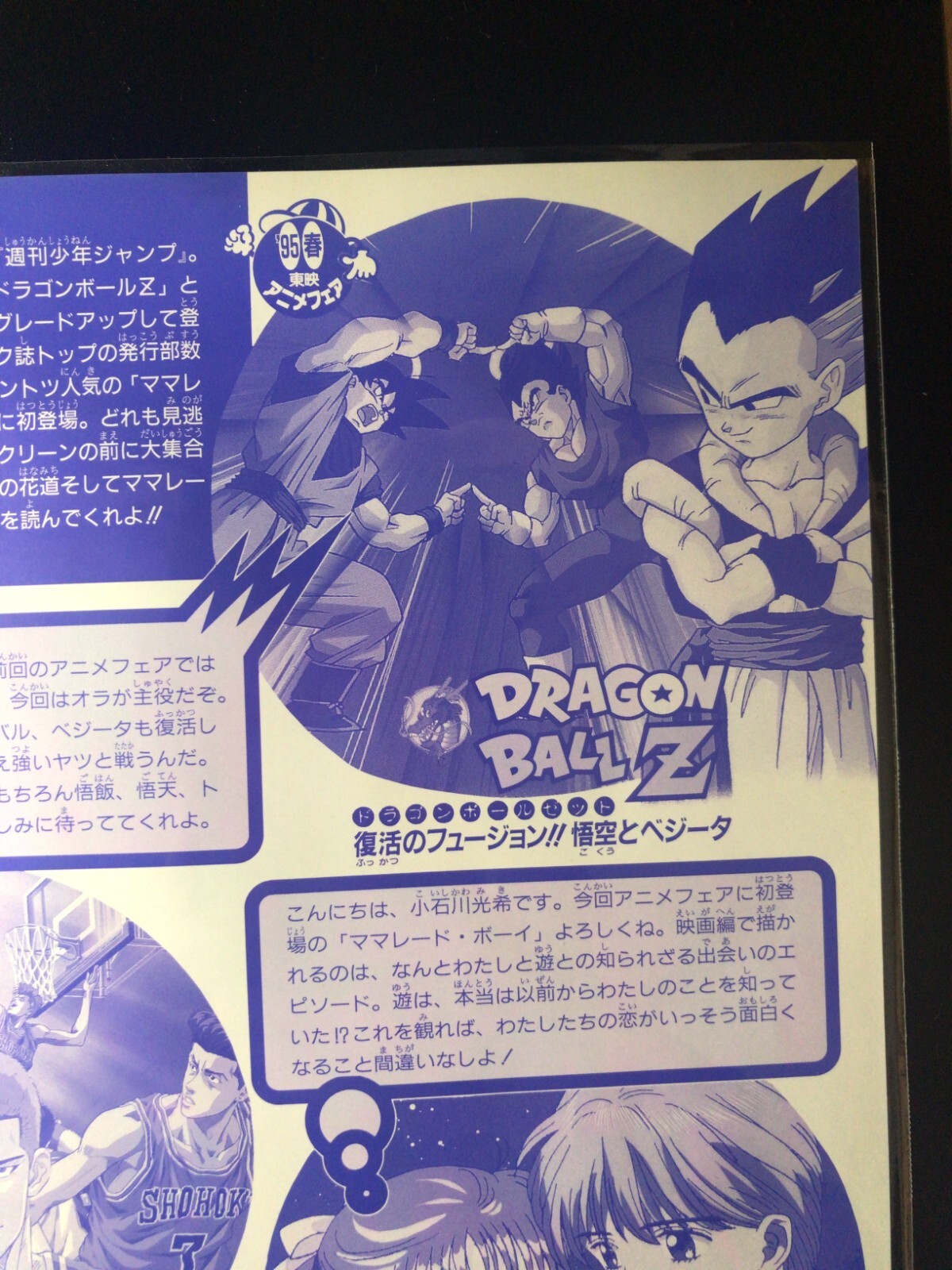 SLAM DUNK DRAGON BALL Z Toei Anime Fair Spring B5 flyer 1995 very rare ...
