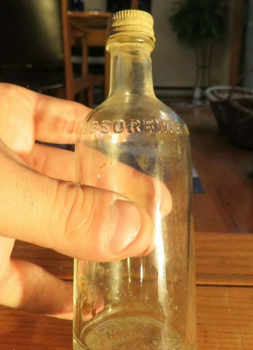 VINTAGE ABSORBINE JR. MEDICINE BOTTLE 1940's W.F YOUNG INC METAL LID ...