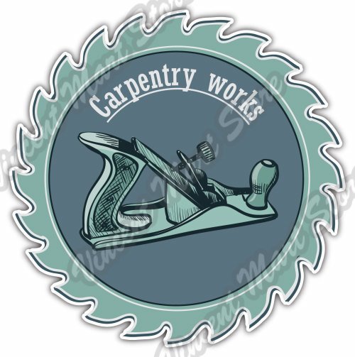 Carpentry Works Carpenter Lumberjack Wood Car Bumper Vinyl Sticker ...