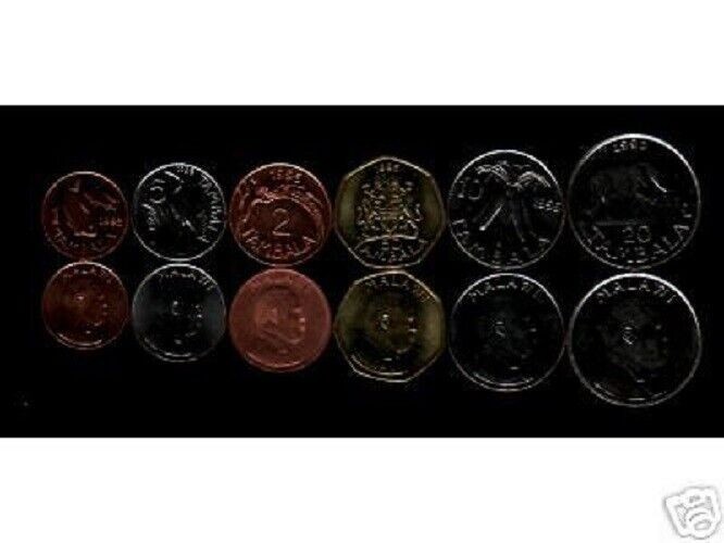 Malawi 1 2 5 10 20 50 TAMBALA 1995-1996 Set Bird Elephant Fish UNC 6 ...