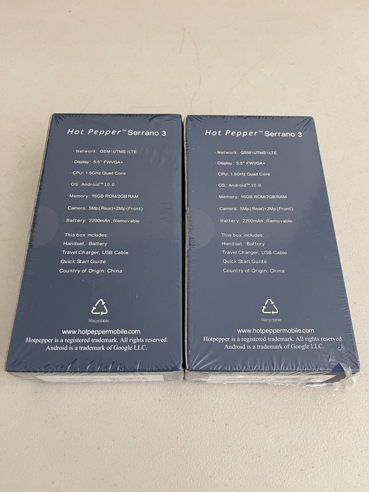 Serrano 3 Hot Pepper HPP-L55B Cell Phone BLACK 16GB 4G LTE GSM Unlocked ...