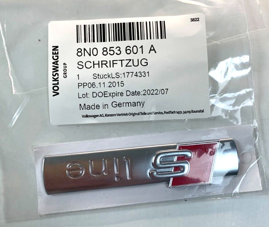 2x Original Audi S-Line Schriftzug Audi S-Line Emblem 8N0853601A | eBay