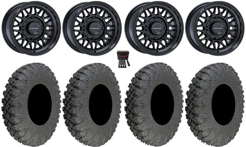 Raceline Omega 15" Wheels Gloss Black 33" Race Soft Tires Textron ...