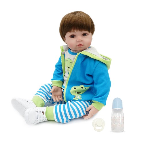 24" Simulation Baby Girl Reborn Baby Doll in Frog Dress Toys Christmas ...