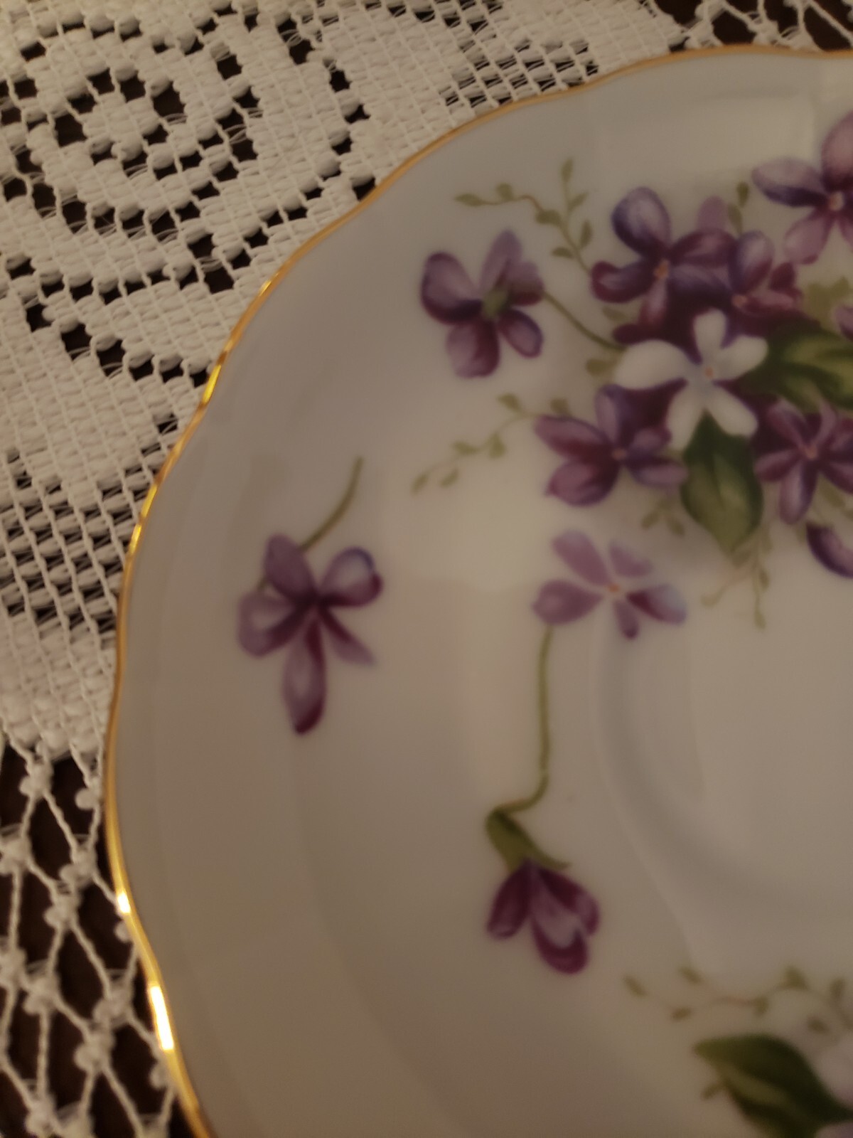 Rossetti Spring Violets Demitasse Cup, Saucer & Lemon Dish Japan Hand ...