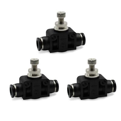 3 Pcs 4mm OD Pneumatic Flow Control Valve Push-to-Connect Air Tube ...