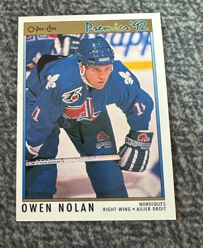 1991-92 OPC Premier Nordiques Hockey Card #193 Owen Nolan | eBay