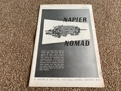 FABK11 ADVERT 11X8 NAPIER NOMAD AIRCRAFT ENGINE | eBay UK
