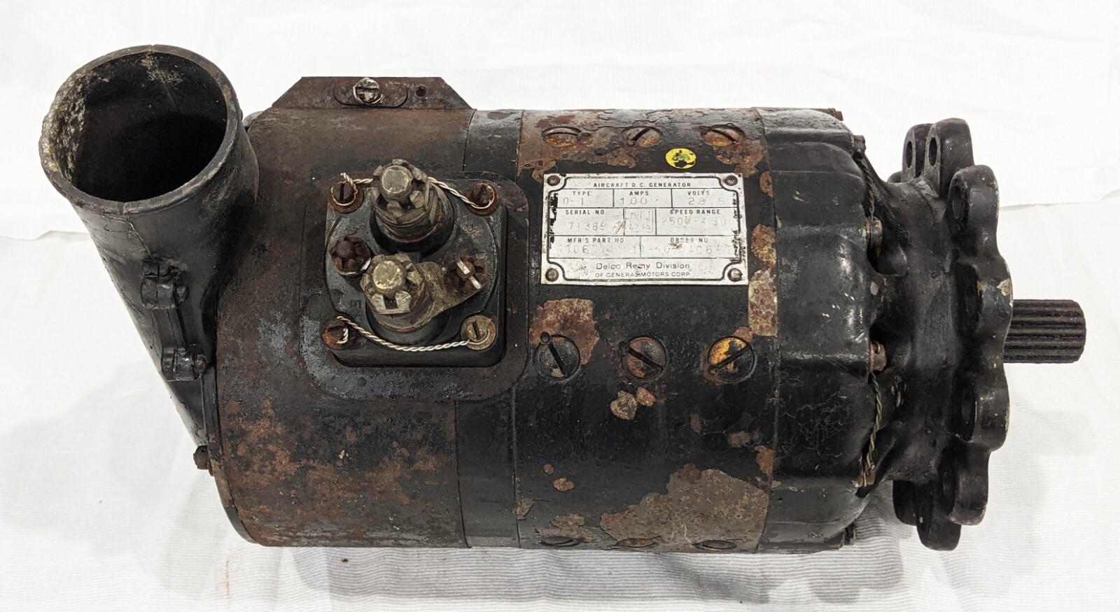 Delco D.C. Aircraft Generator 1106711 / Type 0-1 | eBay