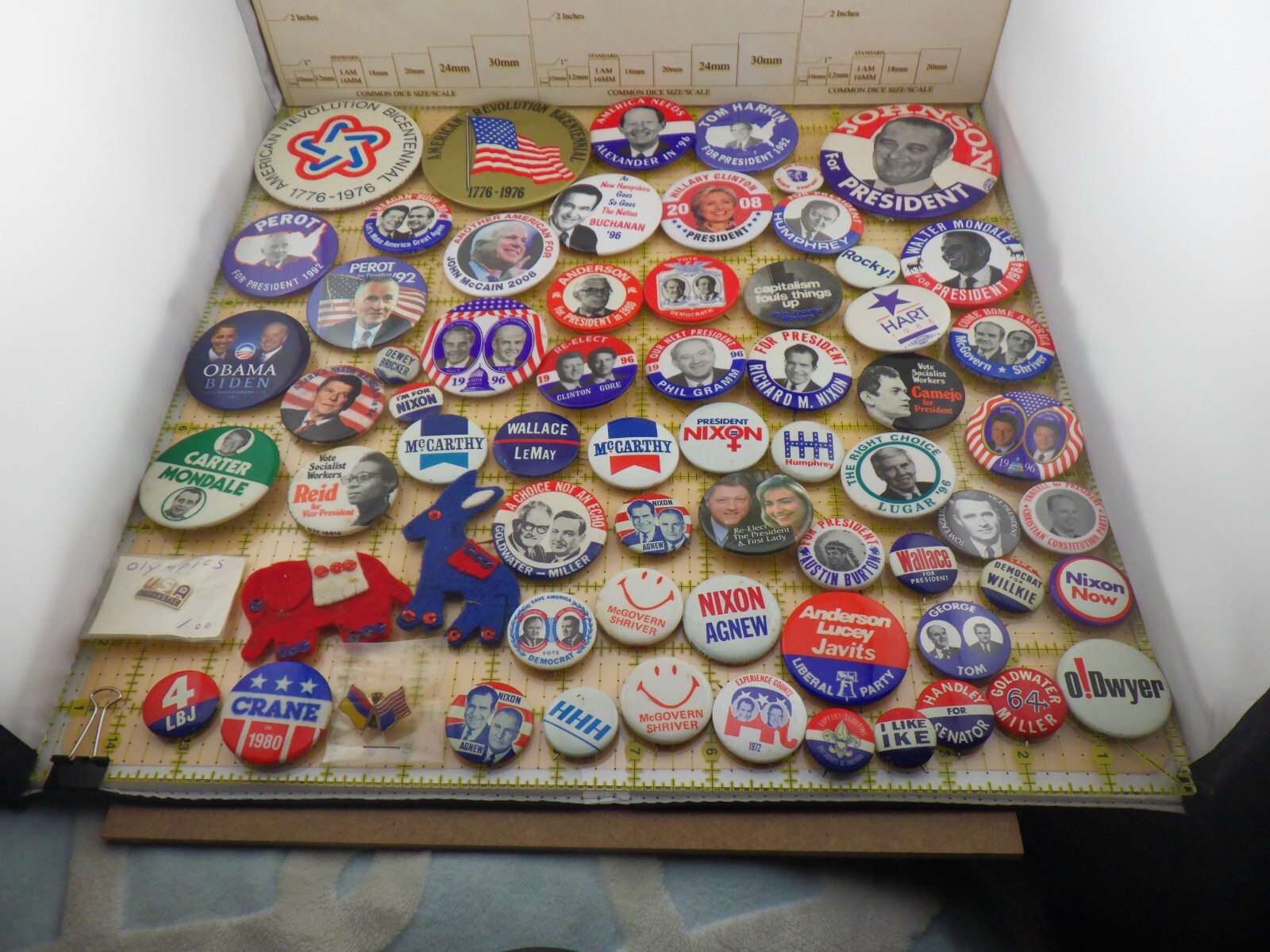 Political Pinback Button Collection Lot x67 Assortment Mix Old Vintage ...
