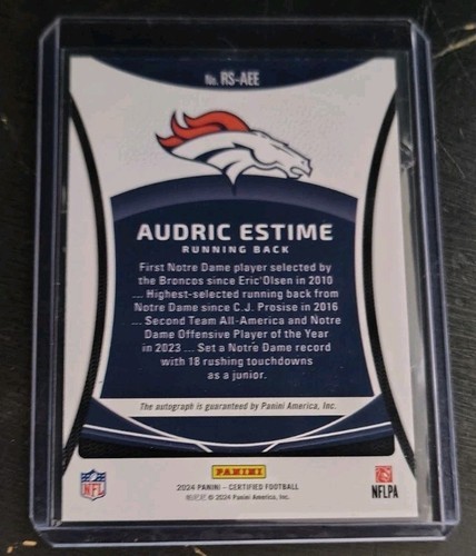 2024 Panini Certified Audric Estime Rookie Auto 019/149 | eBay