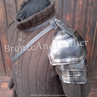 Medieval Blackened Single Pauldron, Battle Warrior Shoulder Armor For ...
