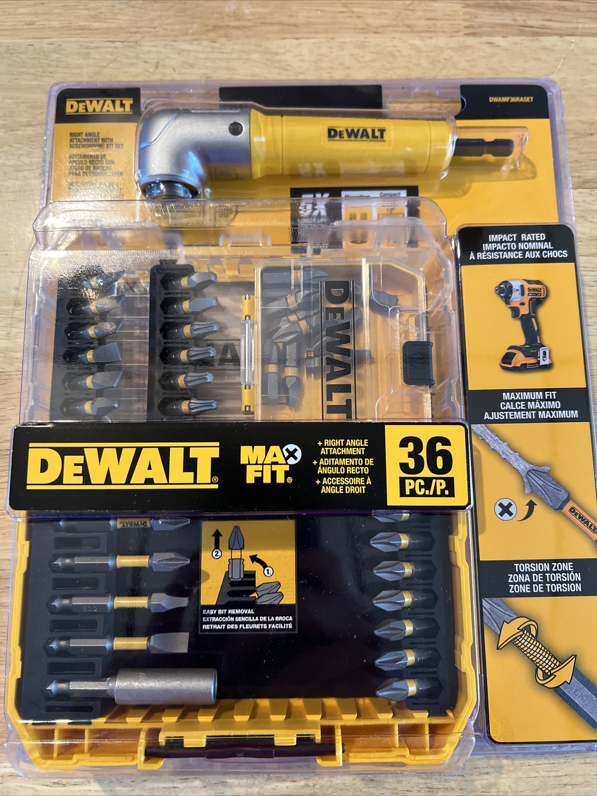 DeWalt MAXFIT Steel Screwdriving Bit Set with Right Angle Adapter (36 ...