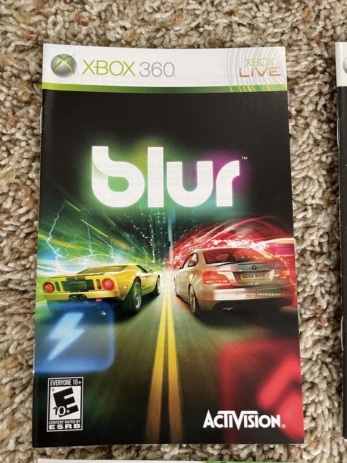 Rare Xbox 360 Game Manual | Blur Captain College 2K8 Jurassic NCAA RB3 ...