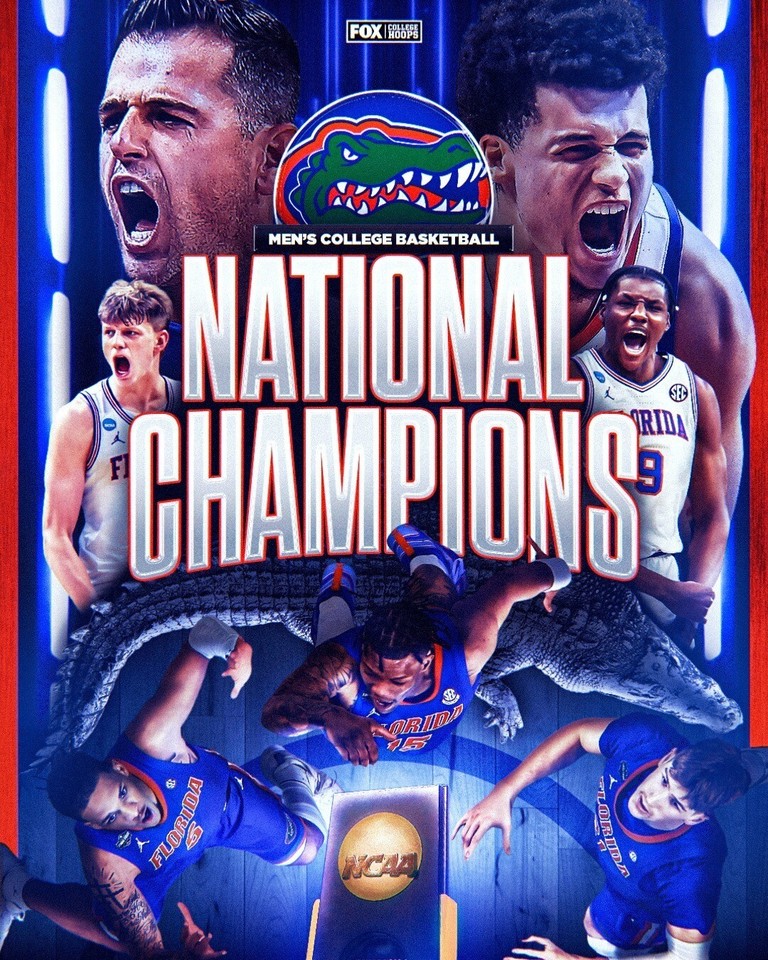 Florida Gators Win The 2025 NCAA Men’s Basketball Championship Poster ...